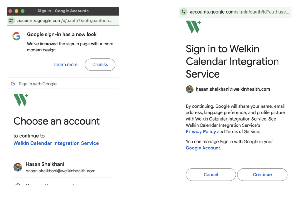 Google Calendar Integration - Welkin Health